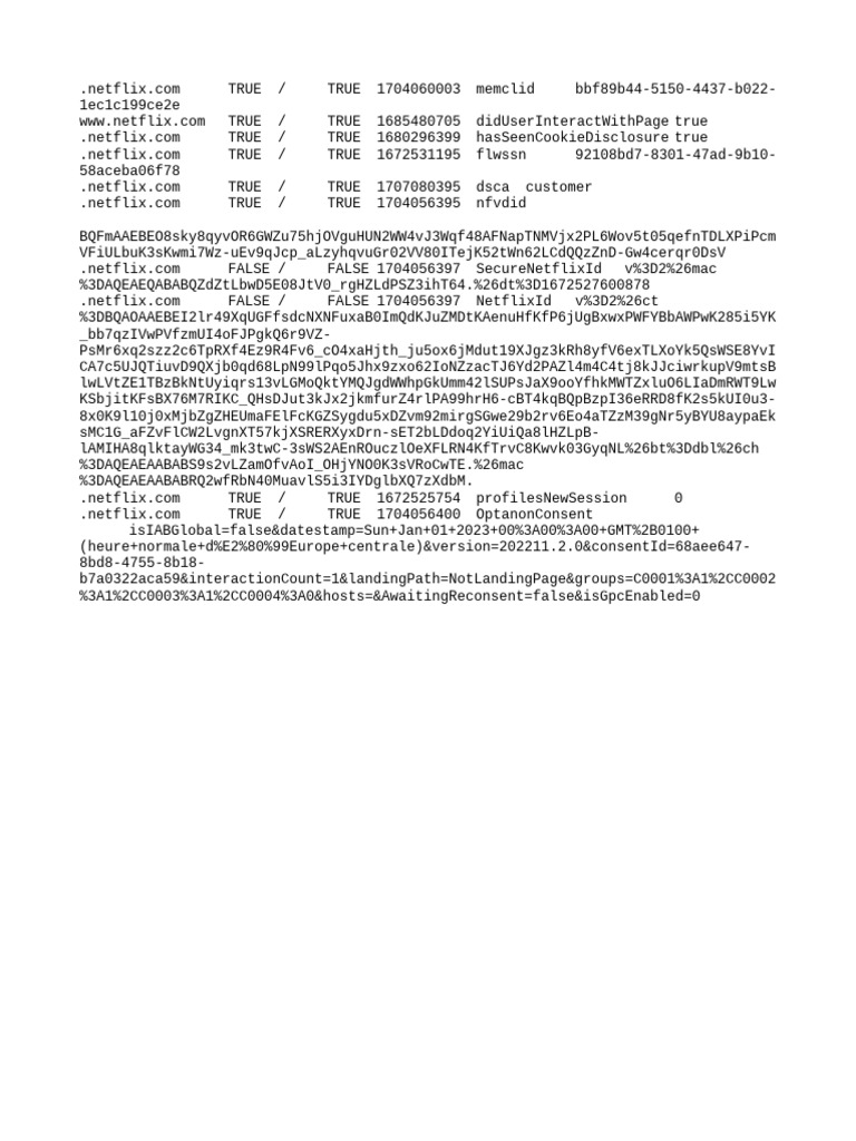 Netflix Cookies | PDF