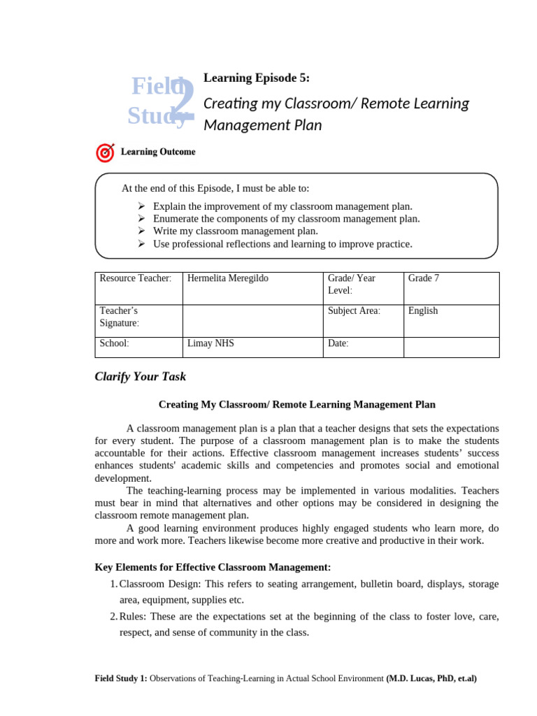 Learning Episode 5 Creating My Classroom Remote Learning Management ...