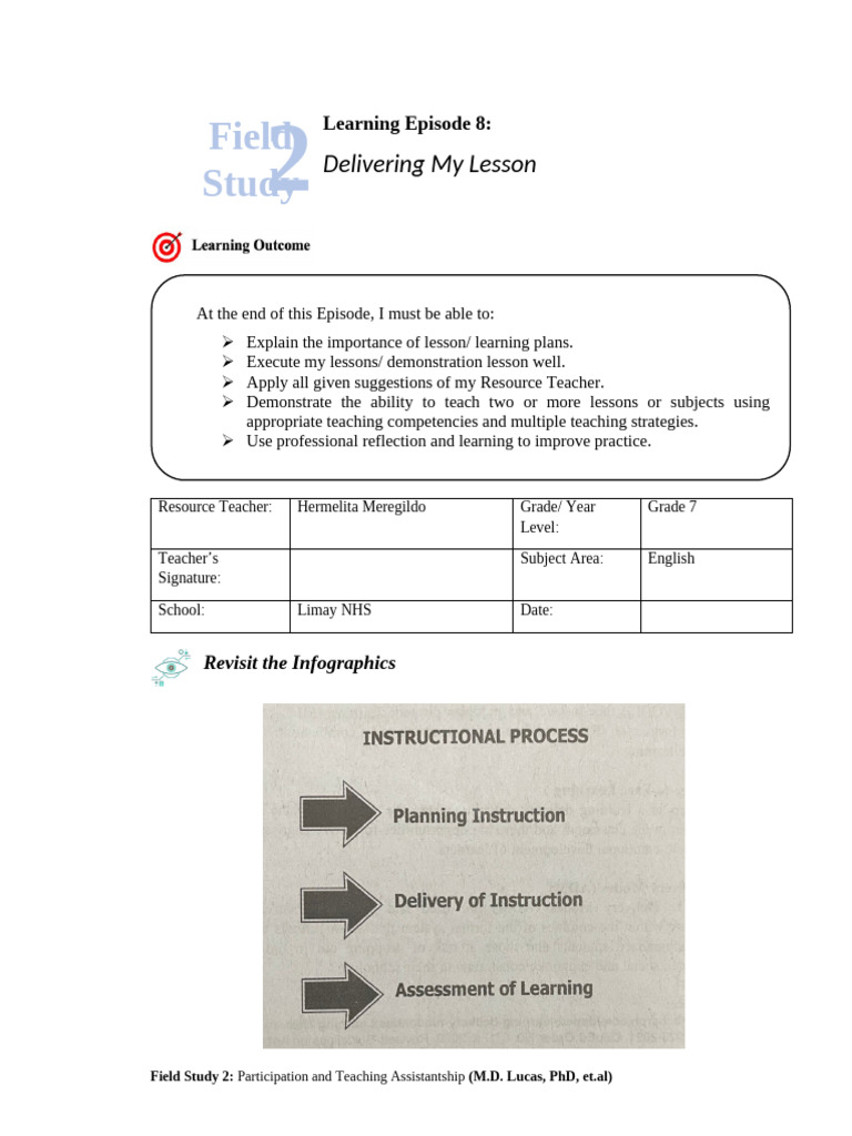 Learning-Episode-8-Delivering-My-Lesson | PDF