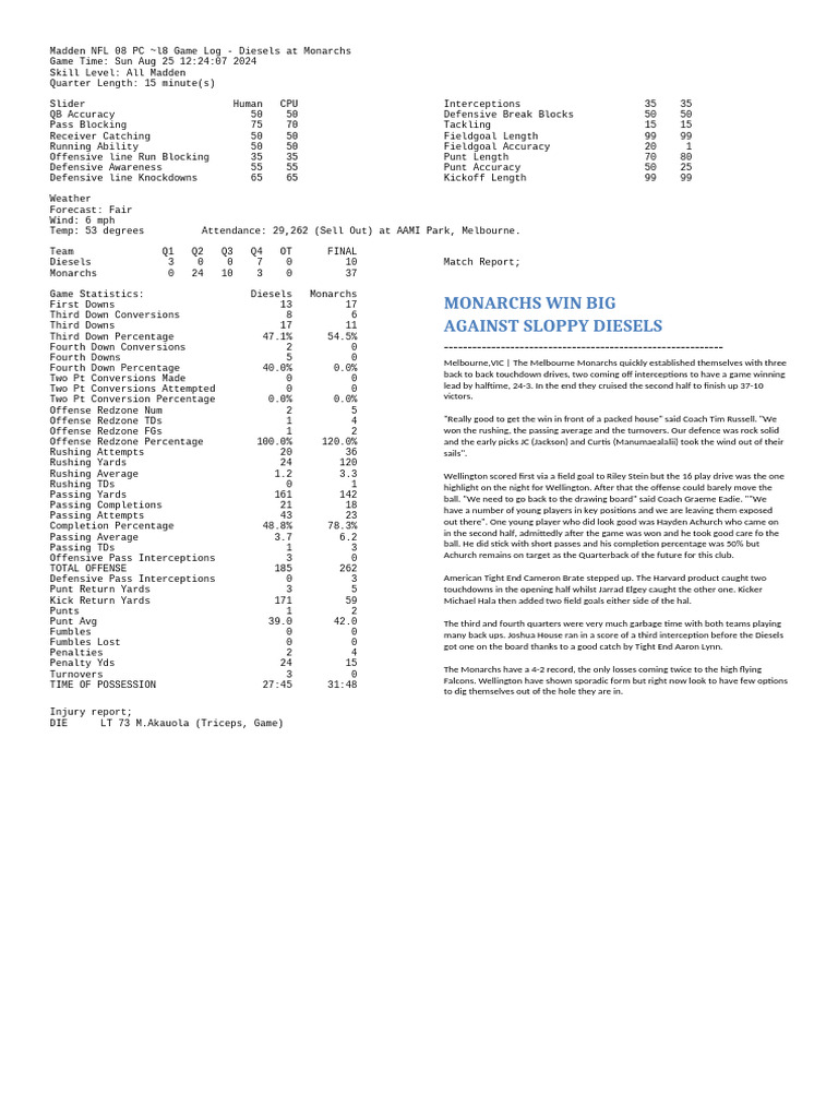 Diesels at Monarchs | PDF