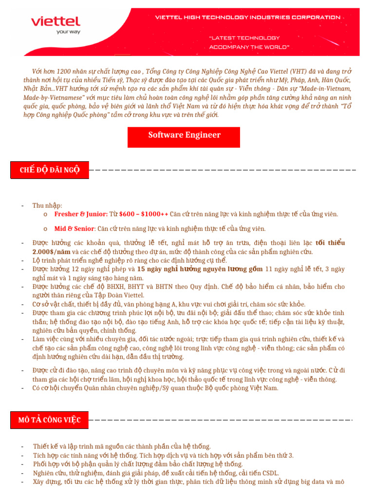 VHT-DPP JD Software Engineer | PDF