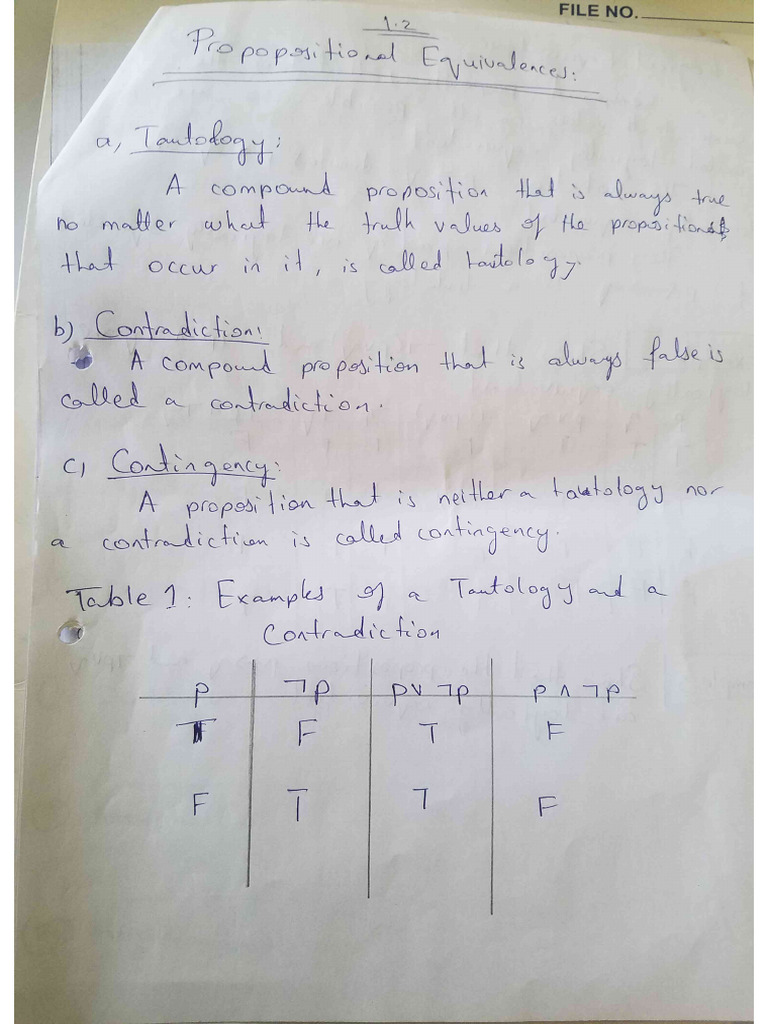 2. Propositional Equivalences | PDF 2. Propositional Equivalences | PDF