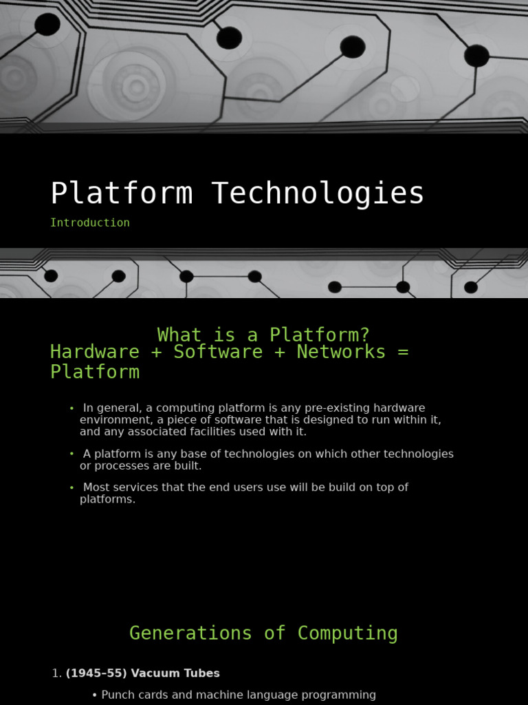 Platform Technologies | PDF
