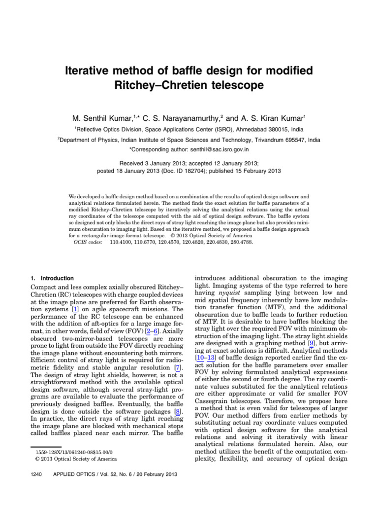 Iterative Method of Baffle Design For Modified Rit | PDF