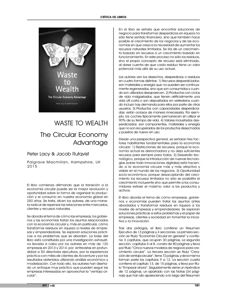 Waste To Wealth The Circular Economy Advantage - CRÍTICA Por Emilio ...