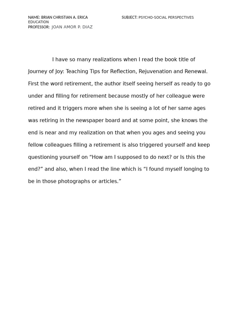 Reflections on Teaching Passion | PDF | Happiness | Cognition