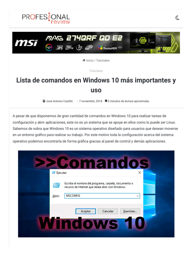 Lista de Comandos en Windows 10 Más Importantes y Uso | PDF