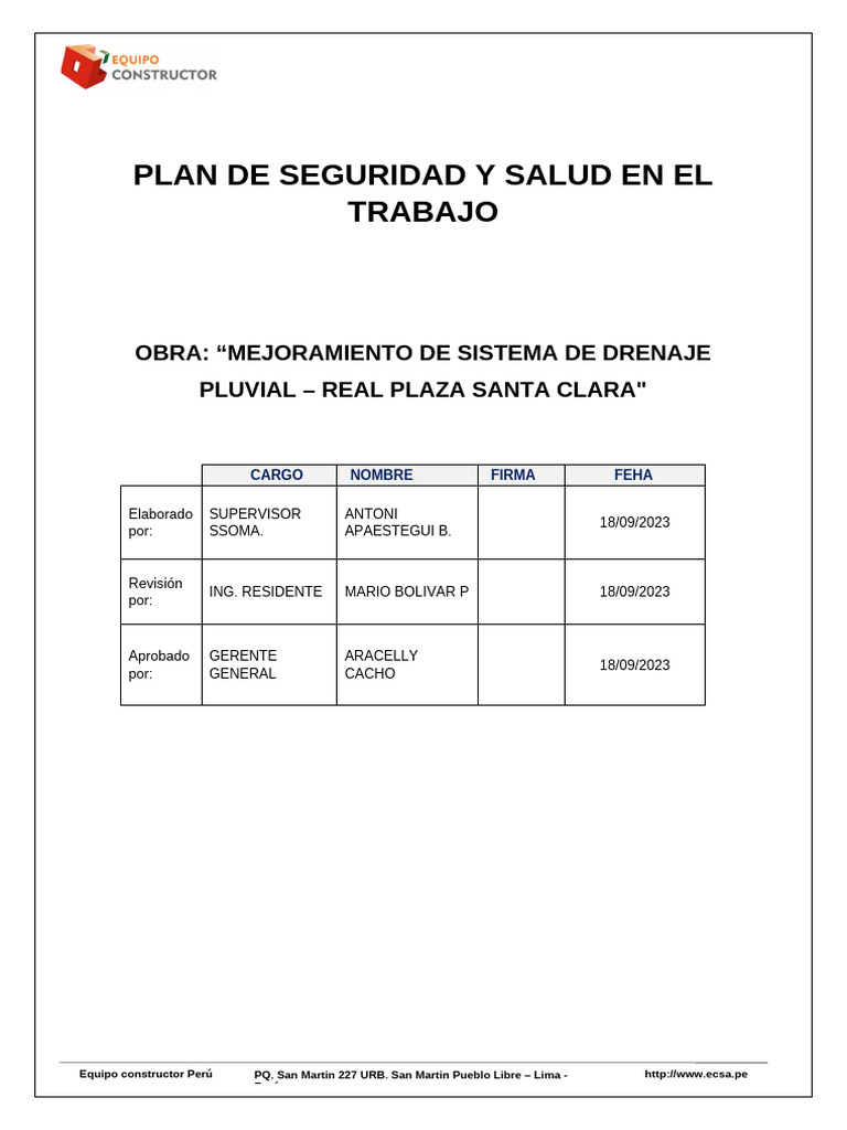 PLAN DE SST-Rev-01 | PDF