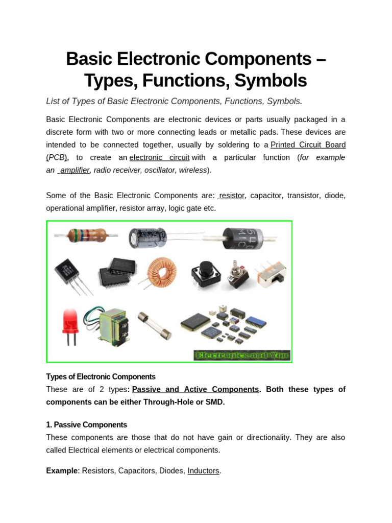 Basic Electronic Components | PDF