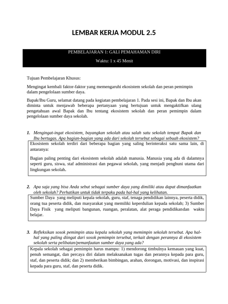 Lembar Kerja Modul 2.5 | PDF