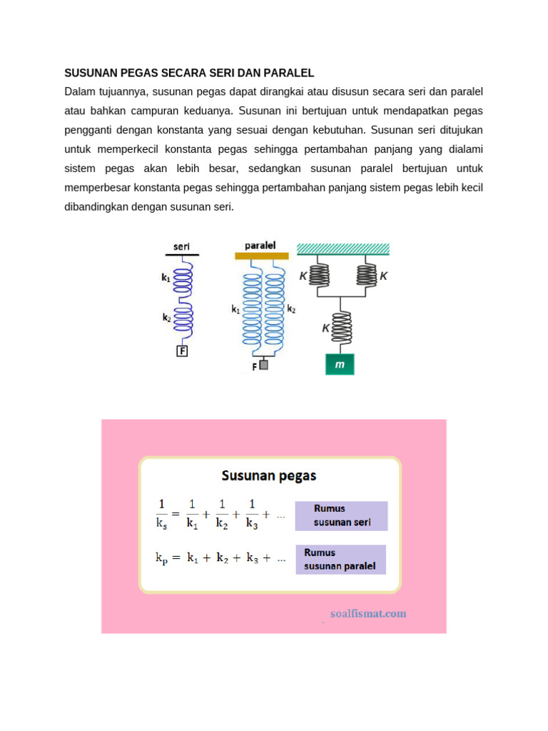 Materi 3 Elastisitas Pegas Seri Paralel Gabungan | PDF