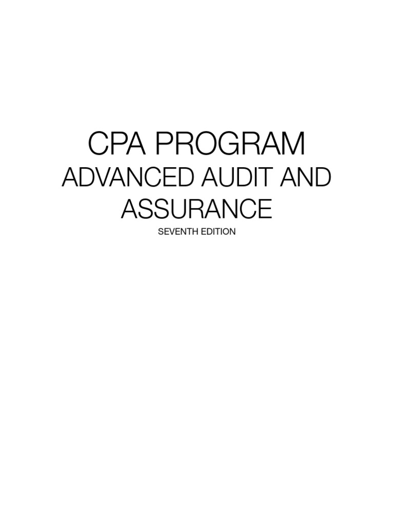 Advanced Audit and Assurance Study Guide | PDF
