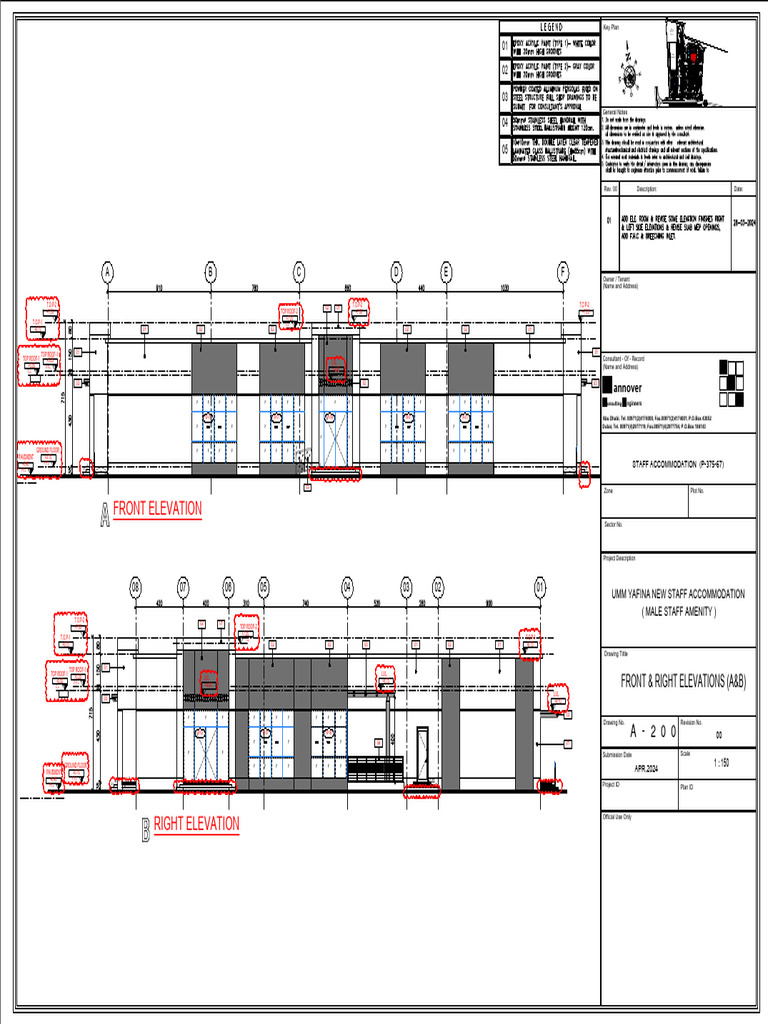 A-200 Front & Right Elevations (A&b) - A-200 | PDF