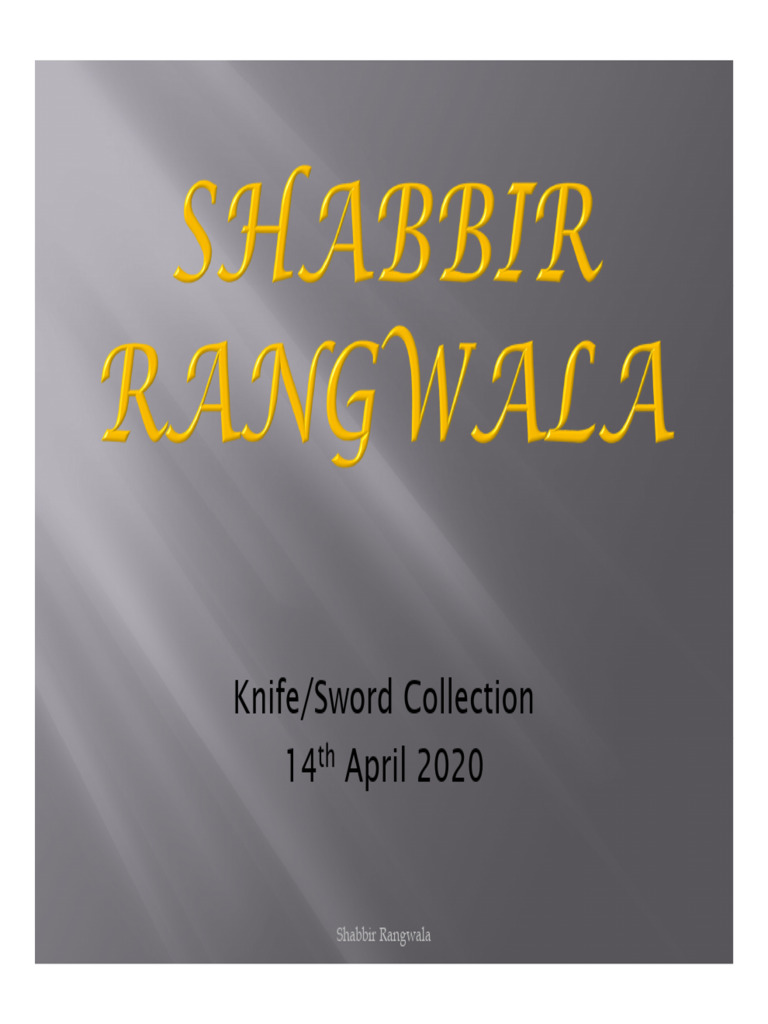 Shabbir Rangwala Knife Collection | PDF | Blade | Knife