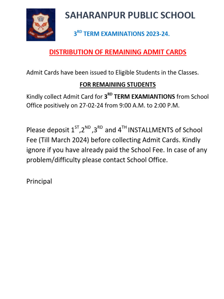 2402 Distribution of Admit Cards-1 | PDF