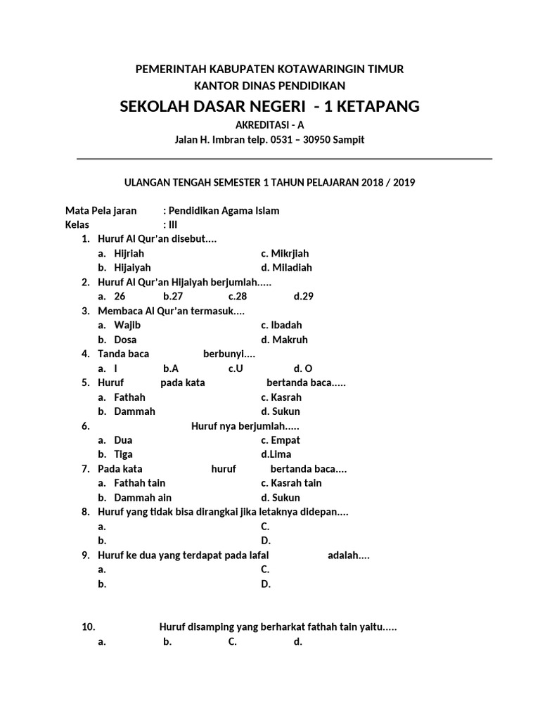 Soal Mamah 2018 | PDF