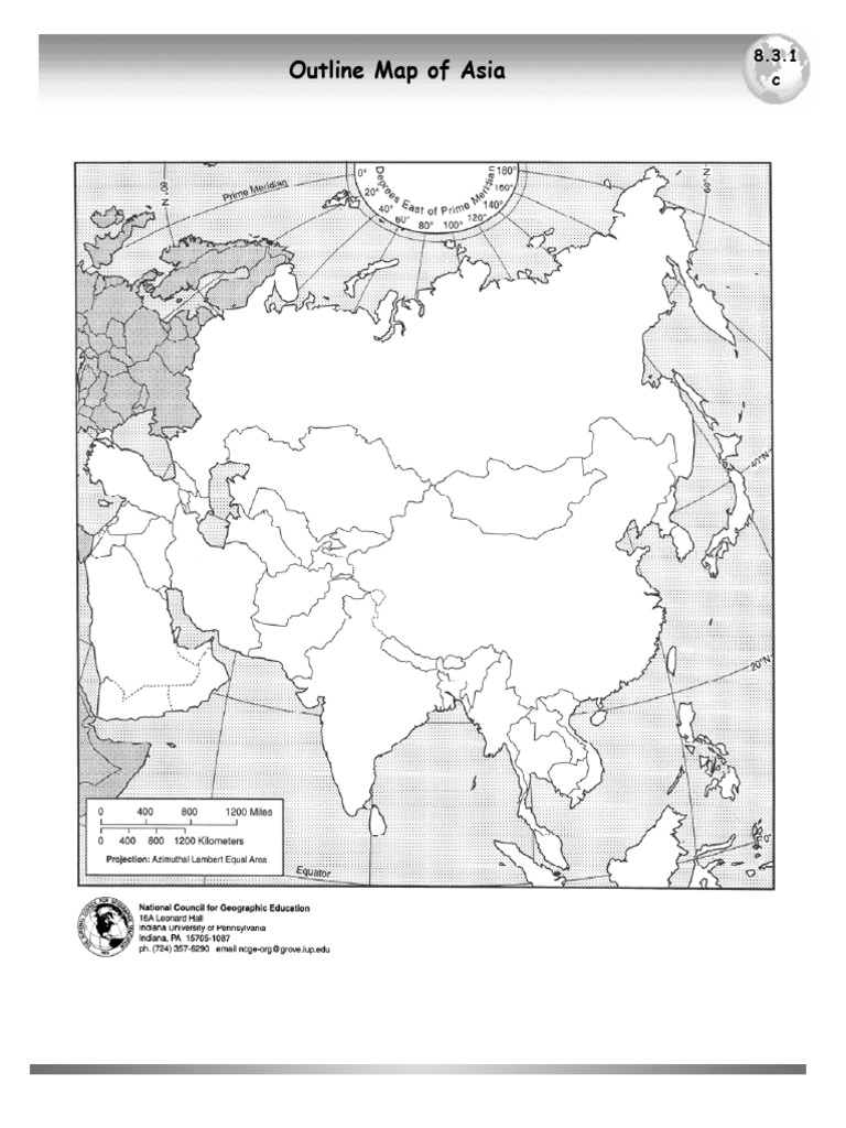 Outline Map of Asia | PDF