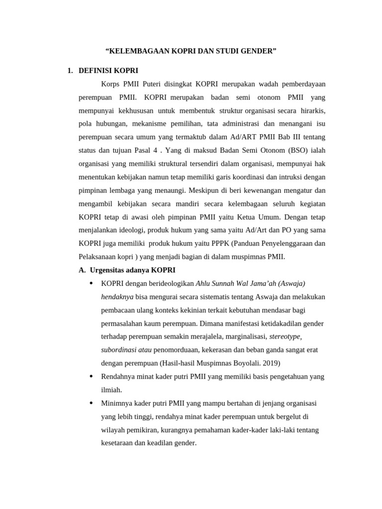 Kopri Dan Gender | PDF