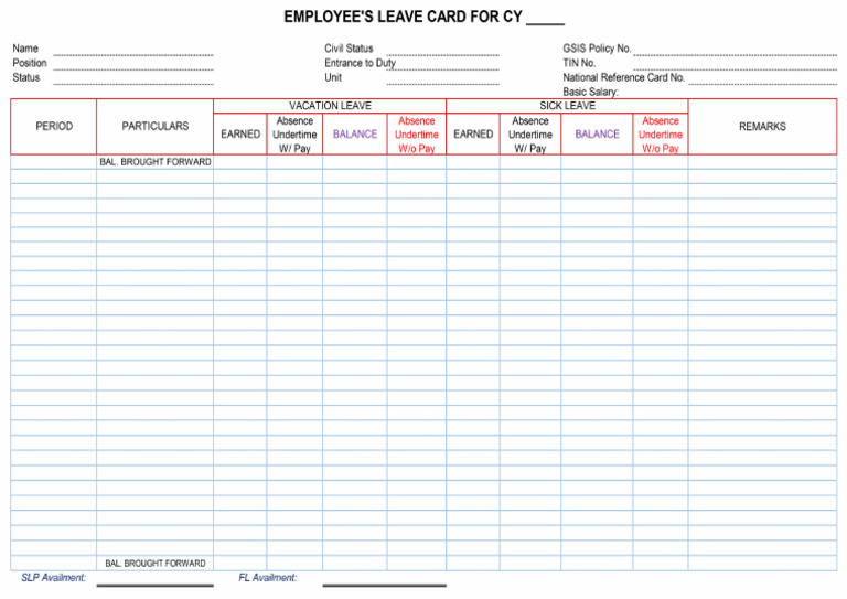 Leave Card-Template | PDF