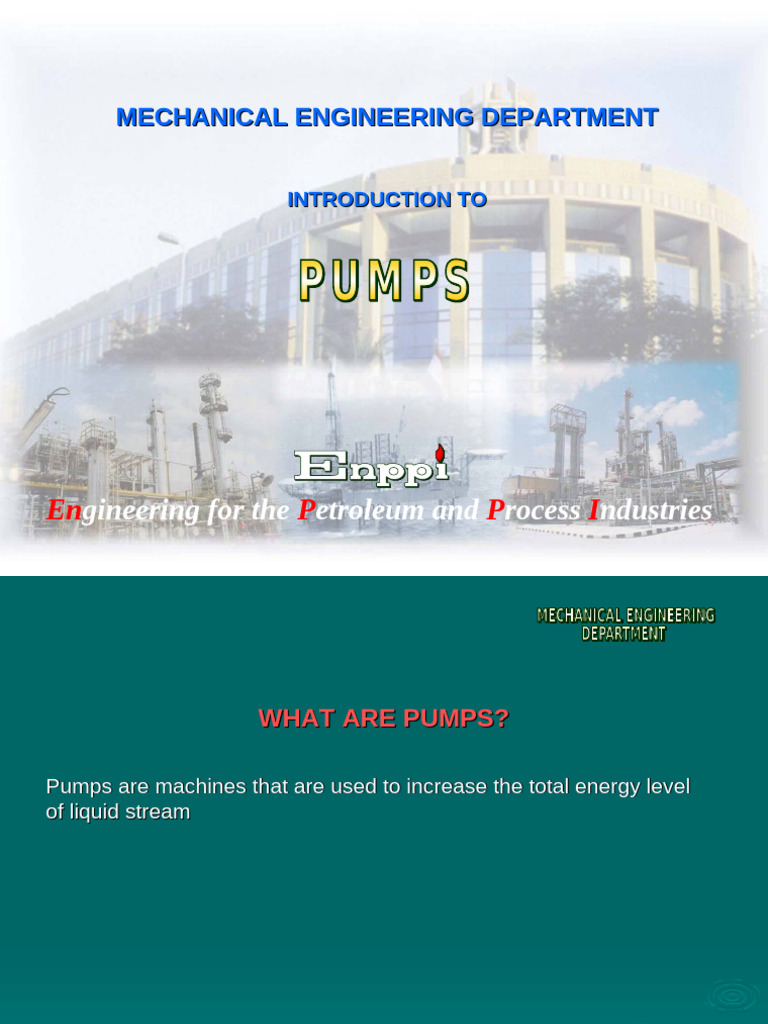 Introduction To Pumps Pdf