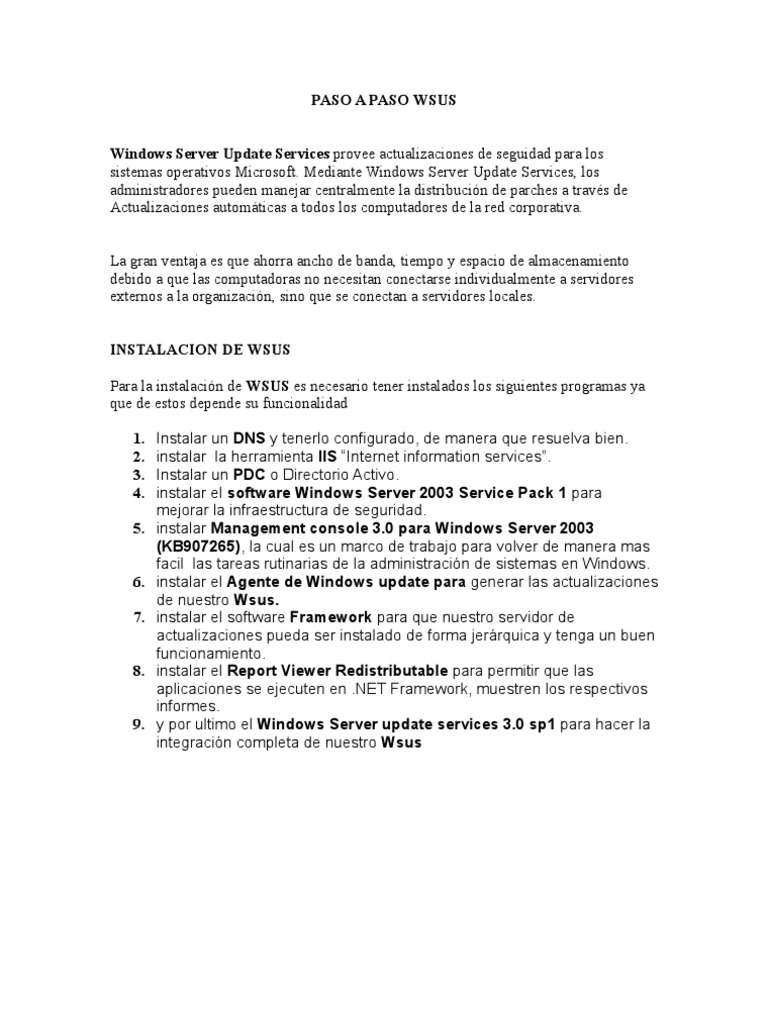 Paso A Paso Wsus | PDF | Directorio Activo | Microsoft Windows