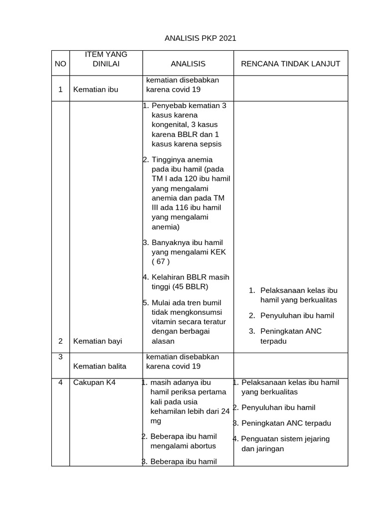Analisis PKP 2021 | PDF