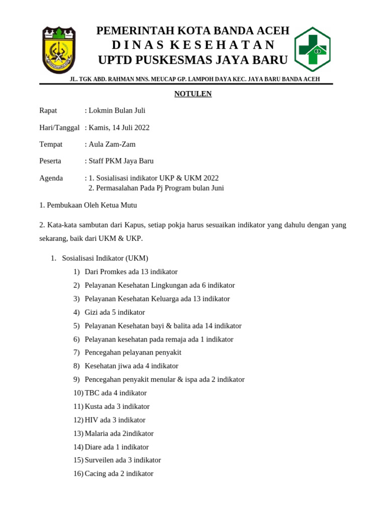 7 Notulen BLN Juli | PDF