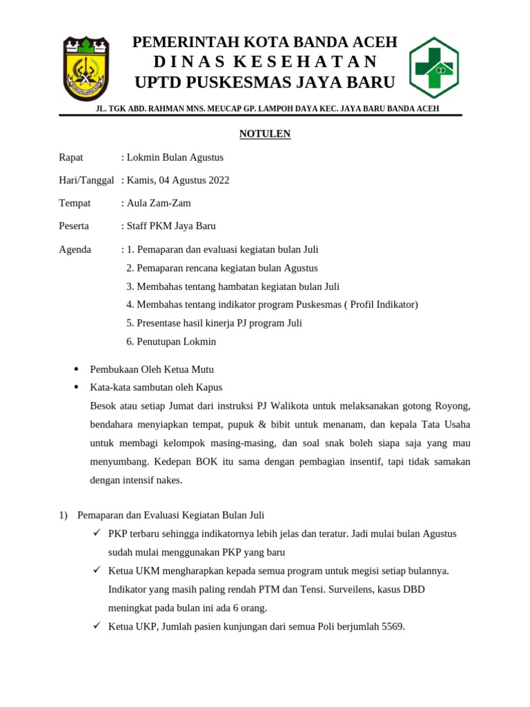 8 Notulen BLN Agt | PDF