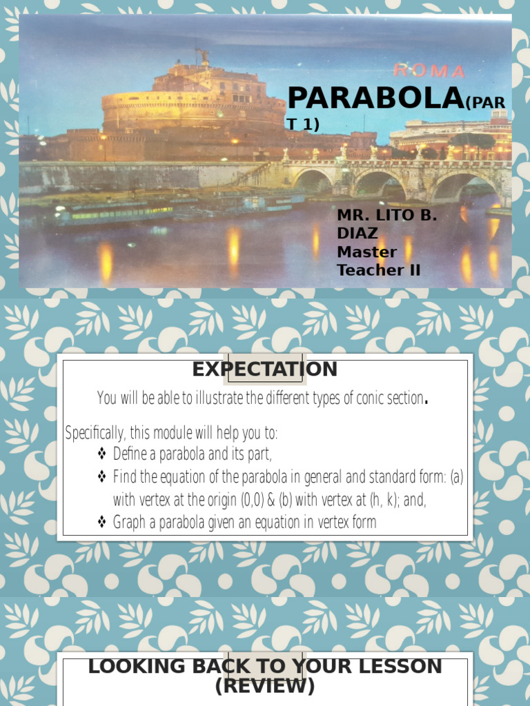 Parabola Part 1 | PDF