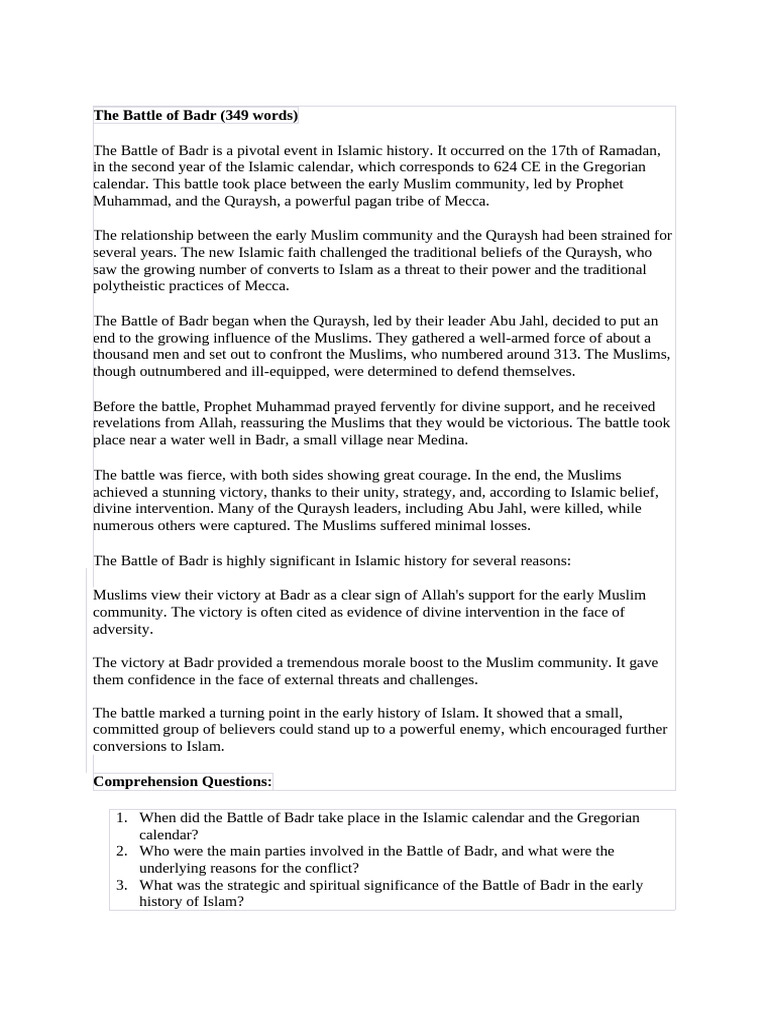 The Battle of Badr | PDF