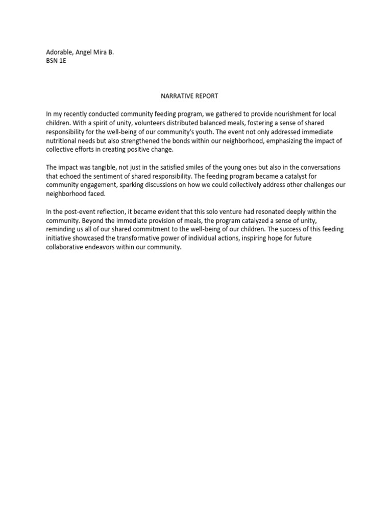 Narrative Report NSTP | PDF