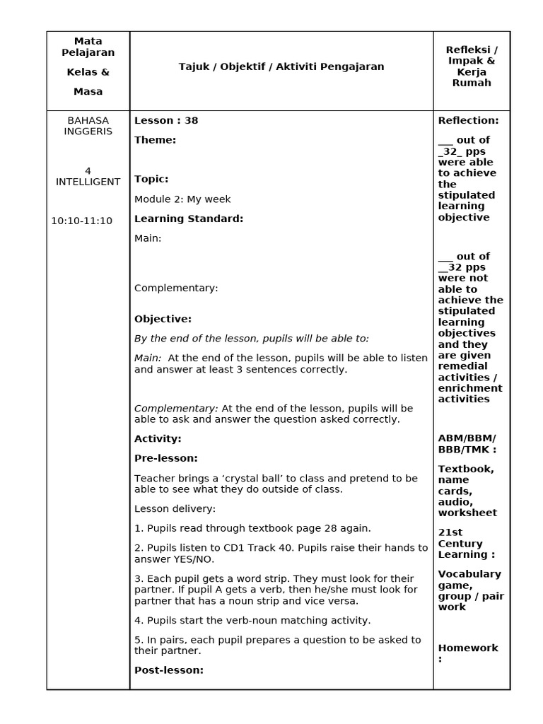 English RPH Week 18,19 | PDF