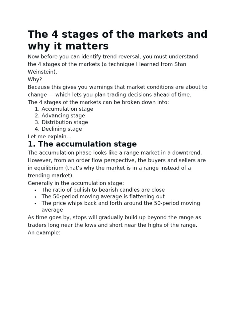 The 4 Stages of The Markets and Why It Matters | PDF