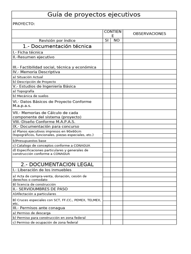 Guía de Proyectos Ejecutivos | PDF