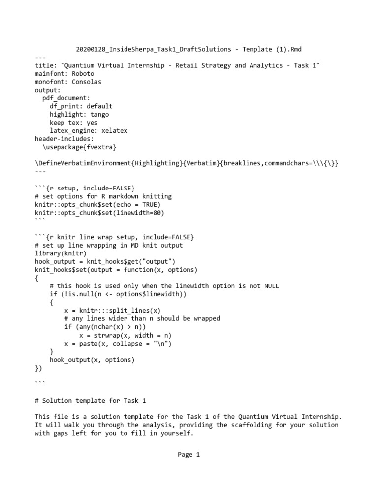 InsideSherpa Task1 DraftSolutions - Template | PDF