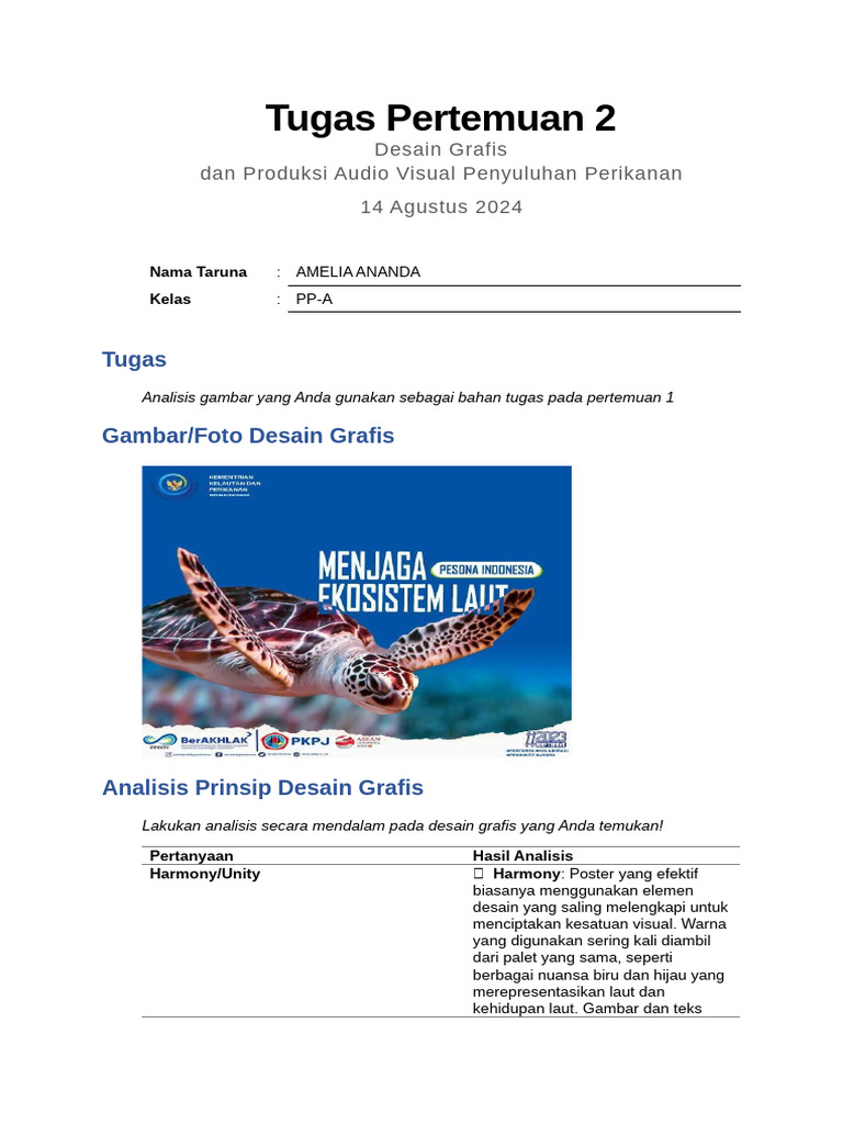 Desain Grafis Amelia Ananda | PDF