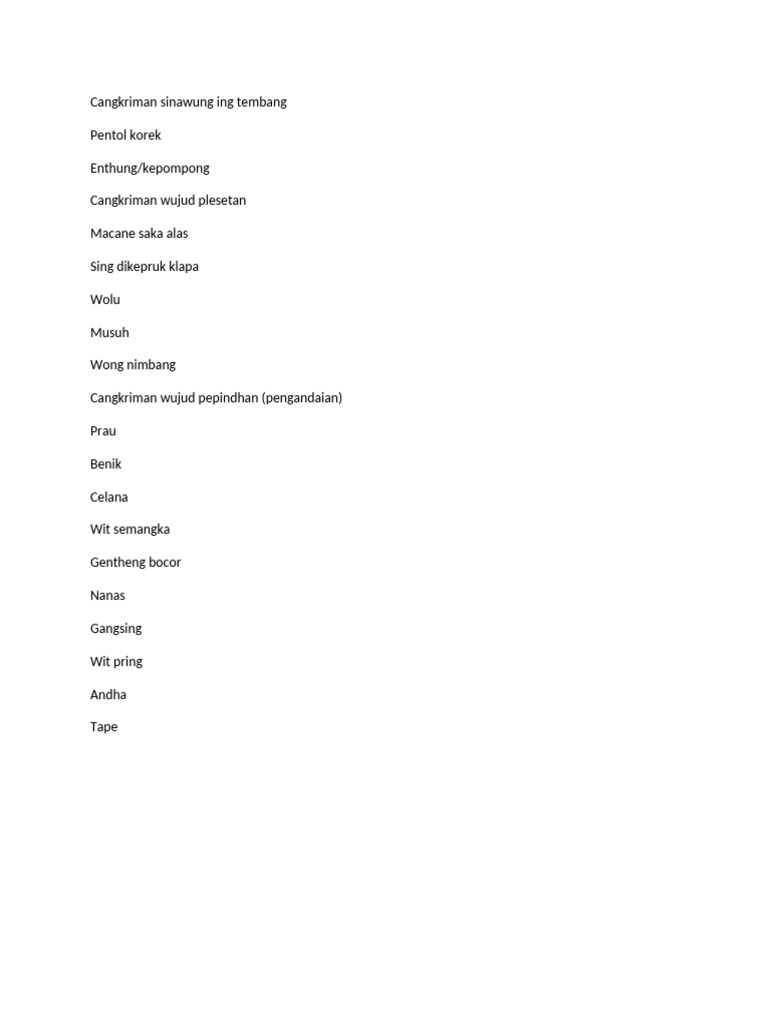 Cangkriman Kunci Jawaban | PDF