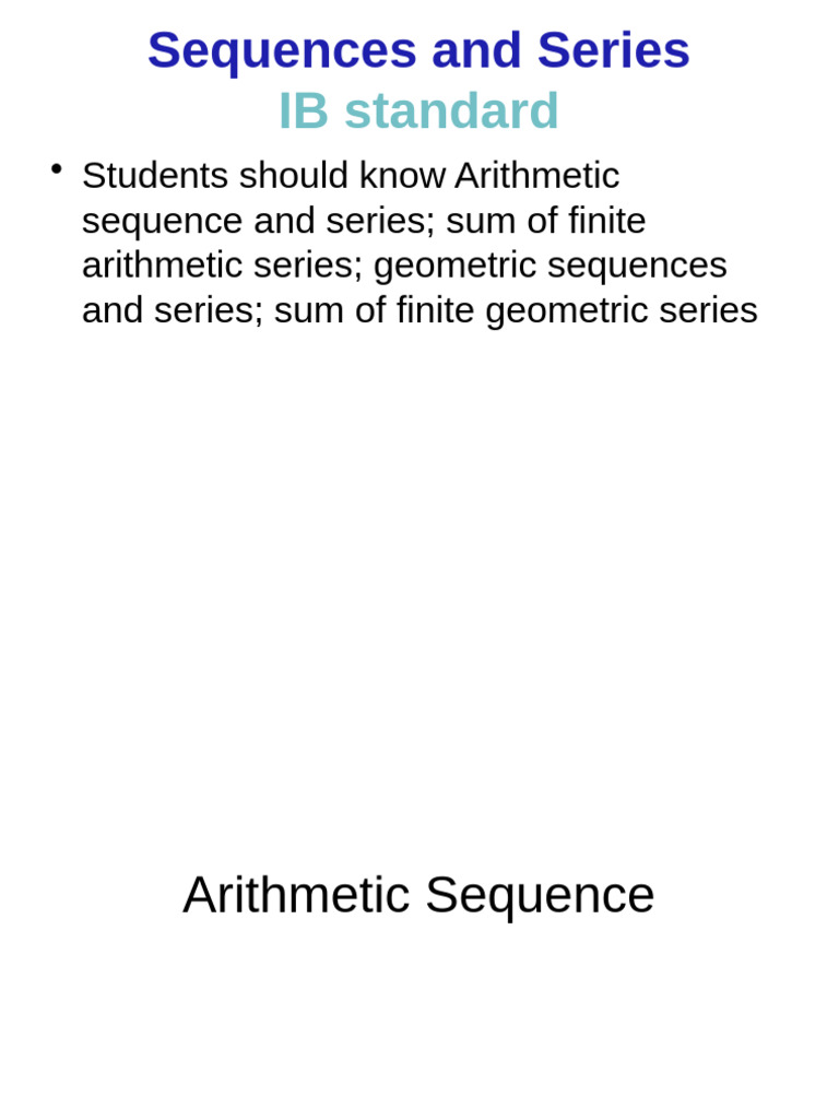 Arithmetic and Geometric Sequences | PDF