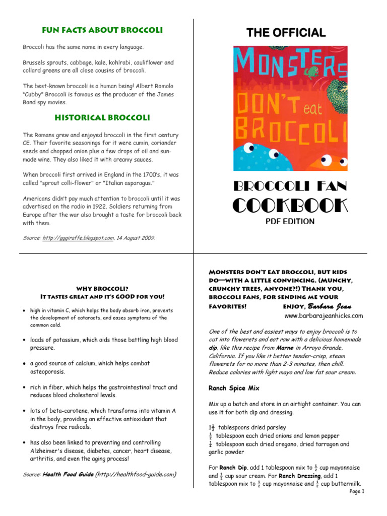 Broccoli Cookbook | PDF