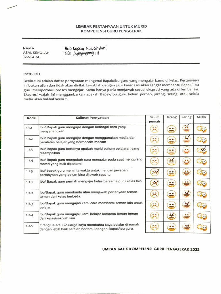 Lembar Pertanyaan Aila | PDF