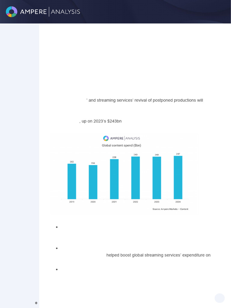 Ampere Analysis Content Spend To Grow 2 in 2024 | PDF