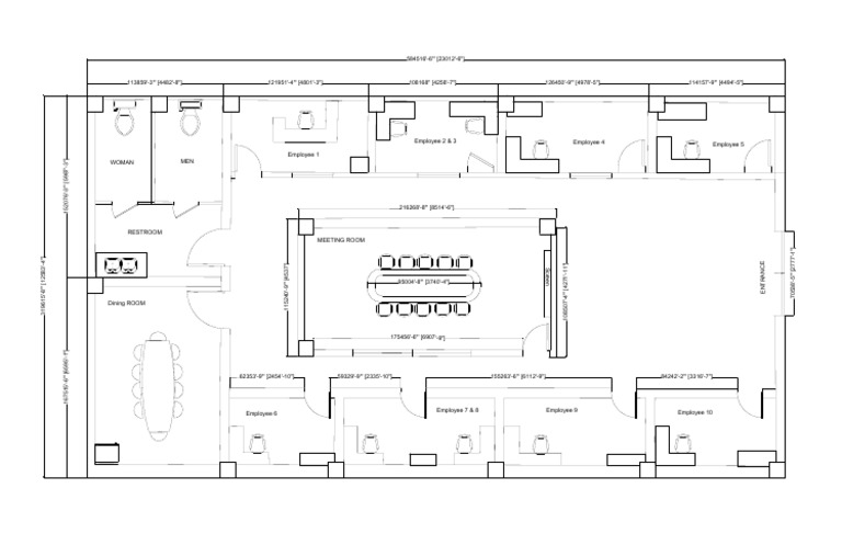 OFFICE FLOOR PLAN Model With Dimensions | PDF
