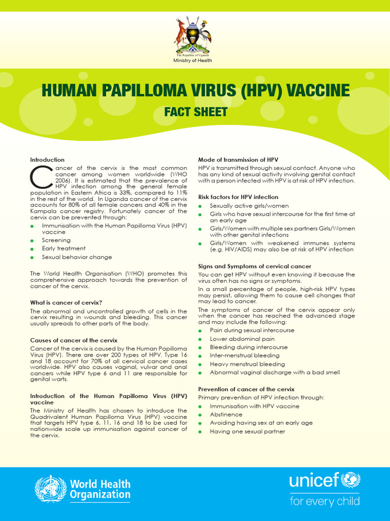 HPV Fact Sheet - A4 | PDF