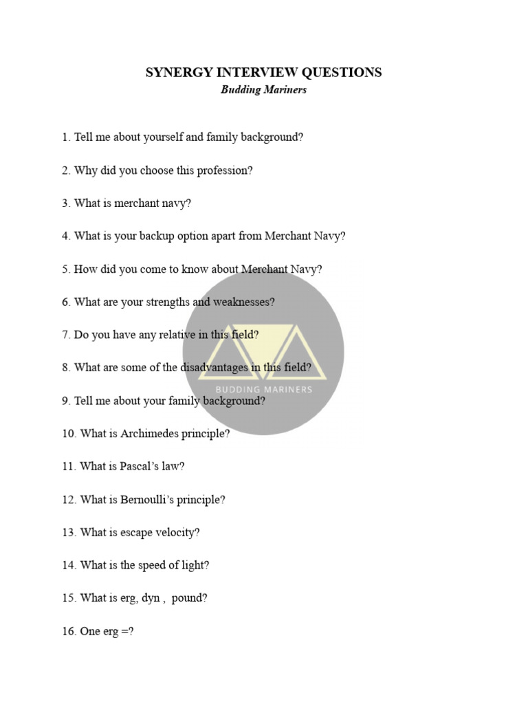 Synergy Interview Questions (2) | PDF