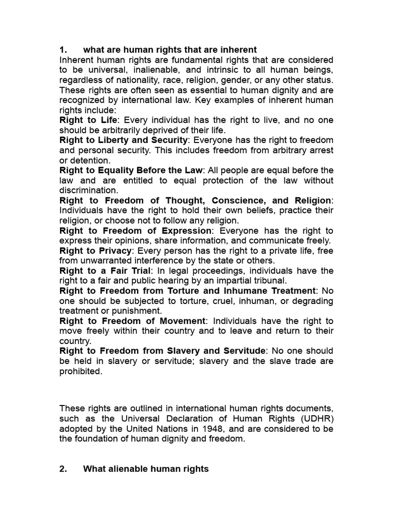 Explnation of The Characteristics of Human Rights | PDF