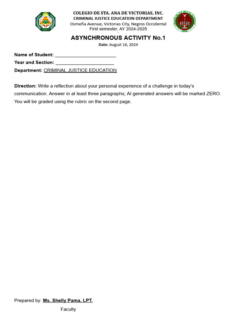 Asynchronous Activity No.1 | PDF