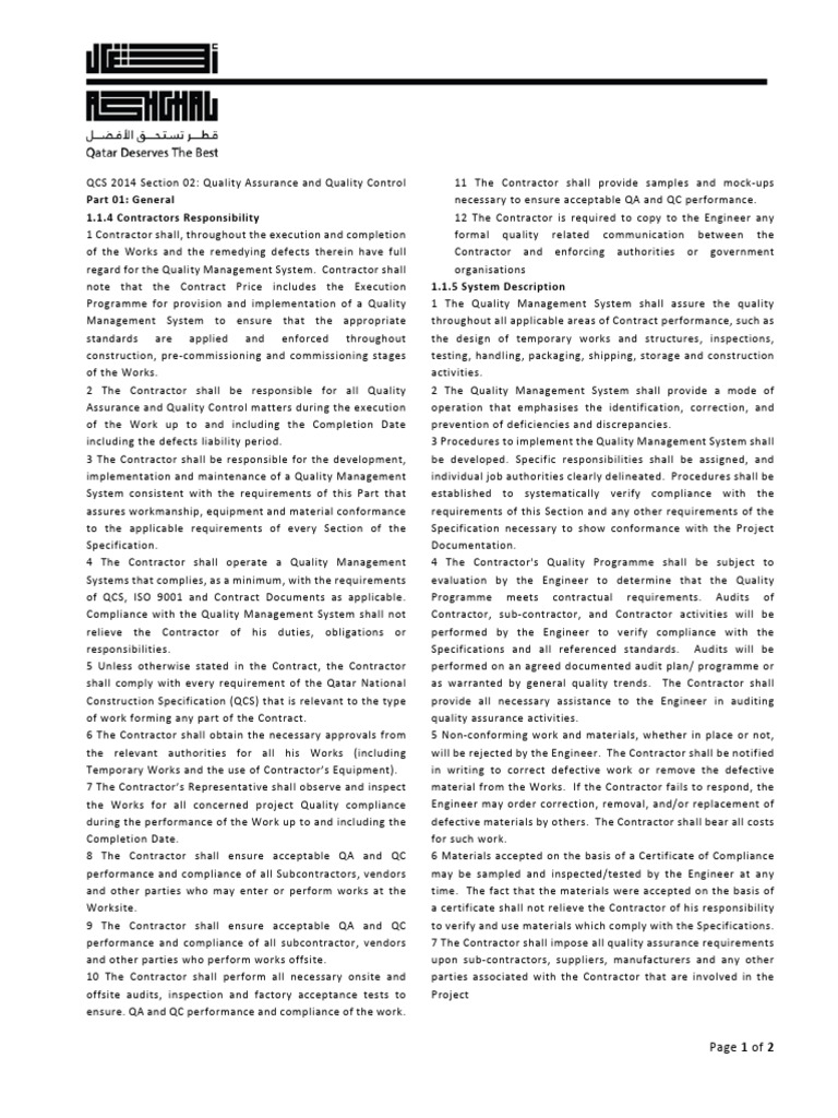 Contractor Quality Management Guidelines | PDF | Quality Assurance | Audit