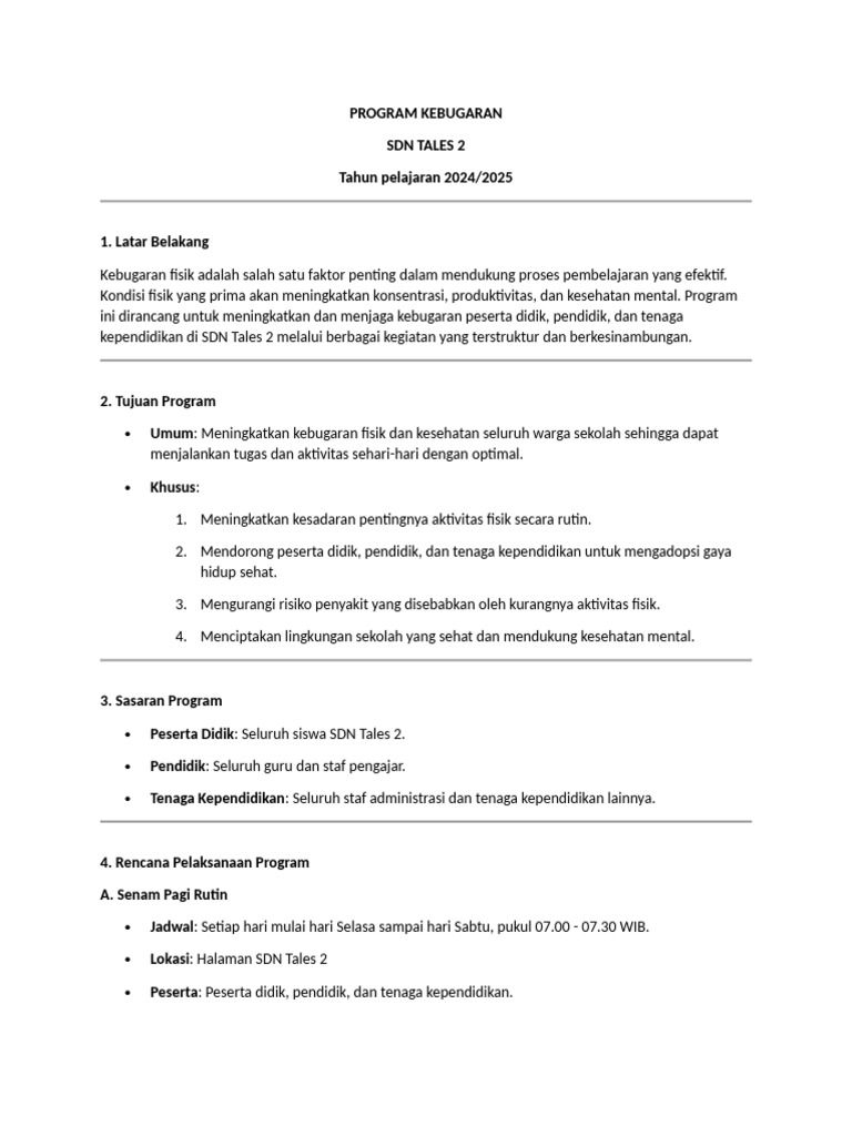 14.1. Program Kebugaran | PDF