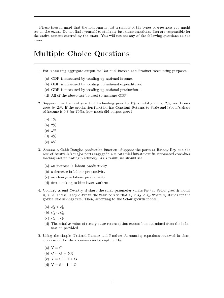 Sample Exam Solutions | PDF