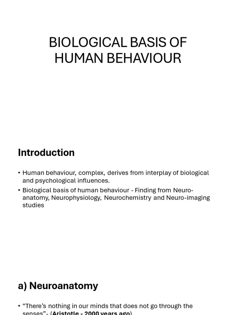 Biological Basis of Human Behaviour | PDF